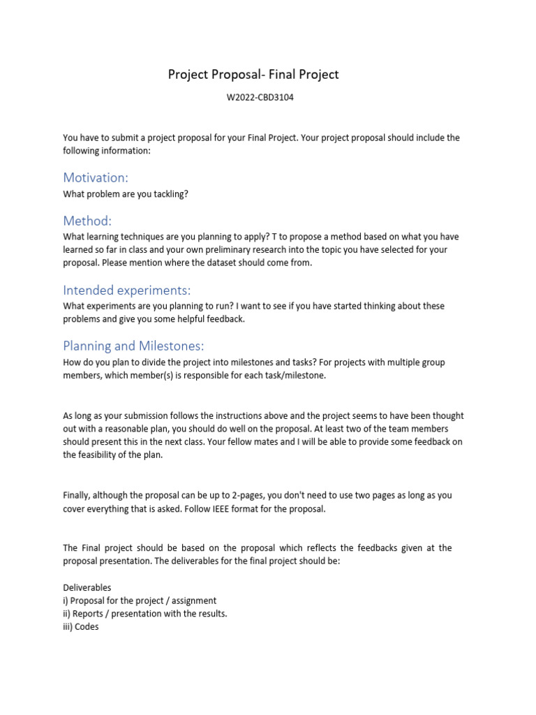 Project Guidelines | PDF