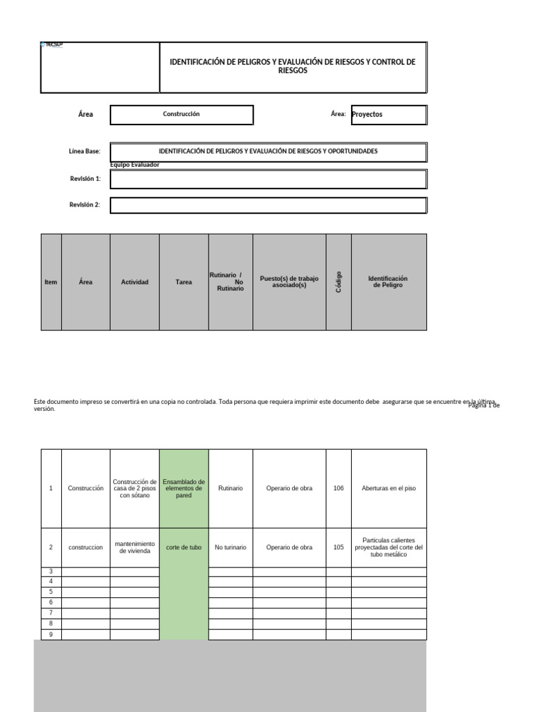 Formato IPERC - C16-B | PDF