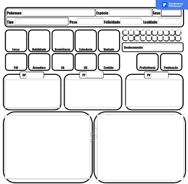 Ficha PM7 d20 Pkm | PDF
