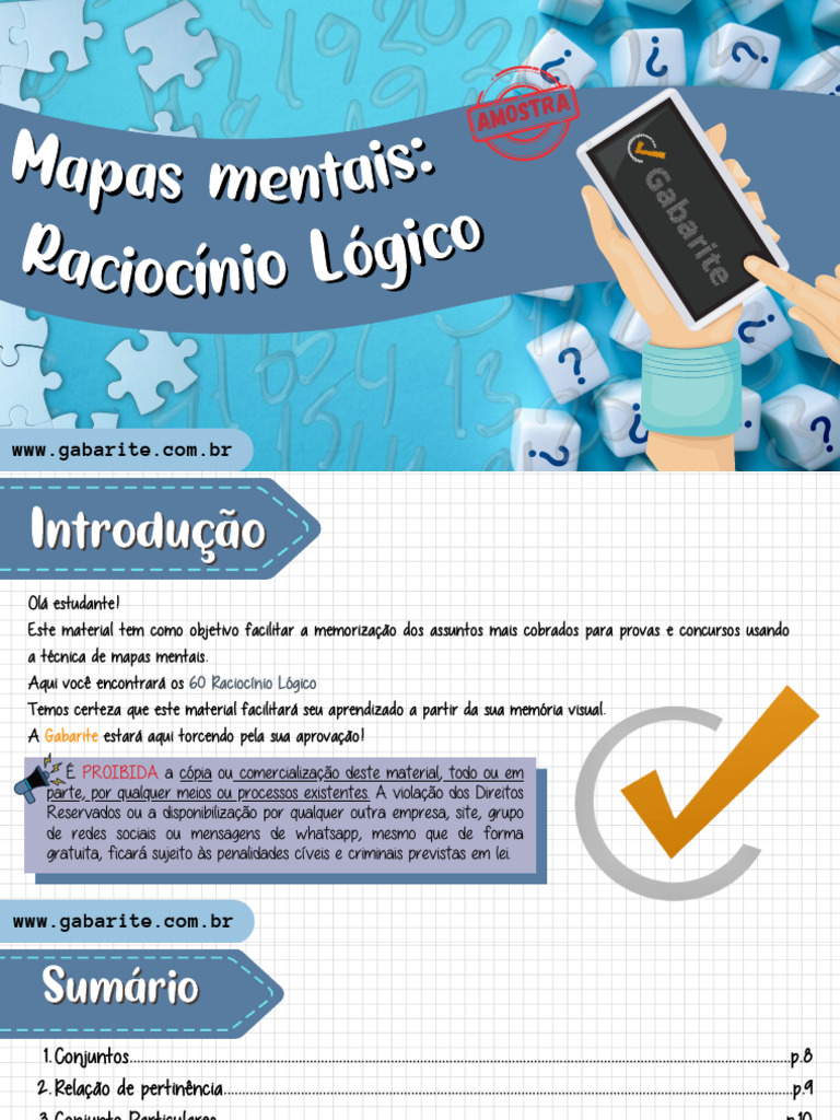5 - Raciocínio Lógico (60 Mapas Mentais) - Amostra | PDF