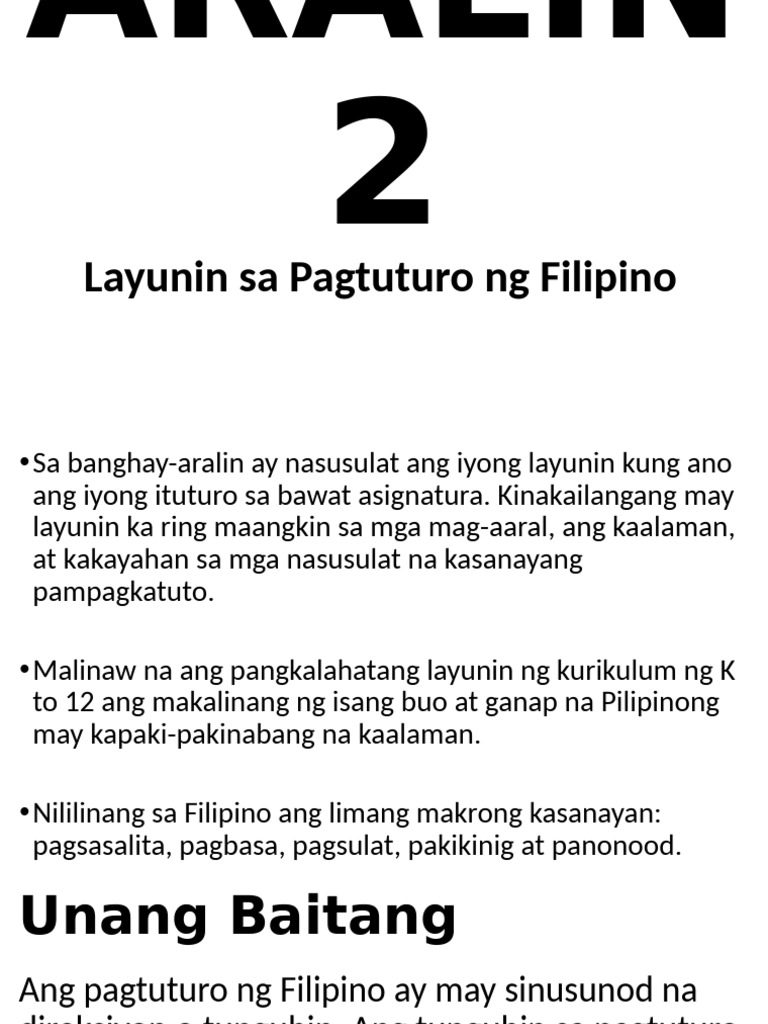 SC Fil 1 Aralin 2 | PDF