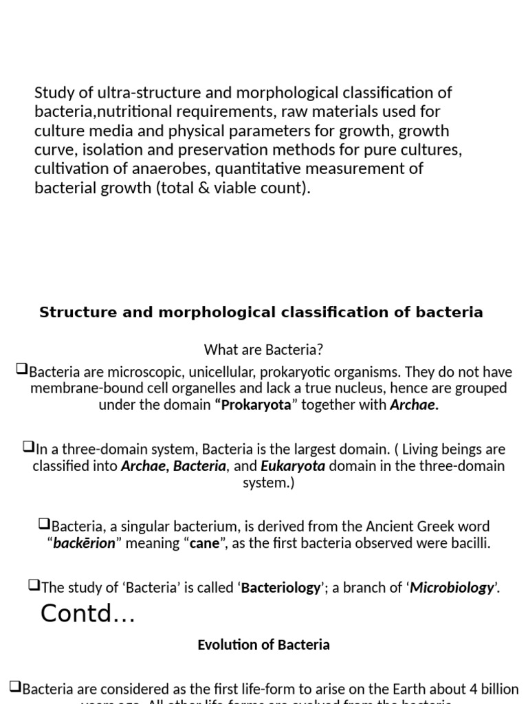 Structure and Morphological Classification of Bacteria | PDF
