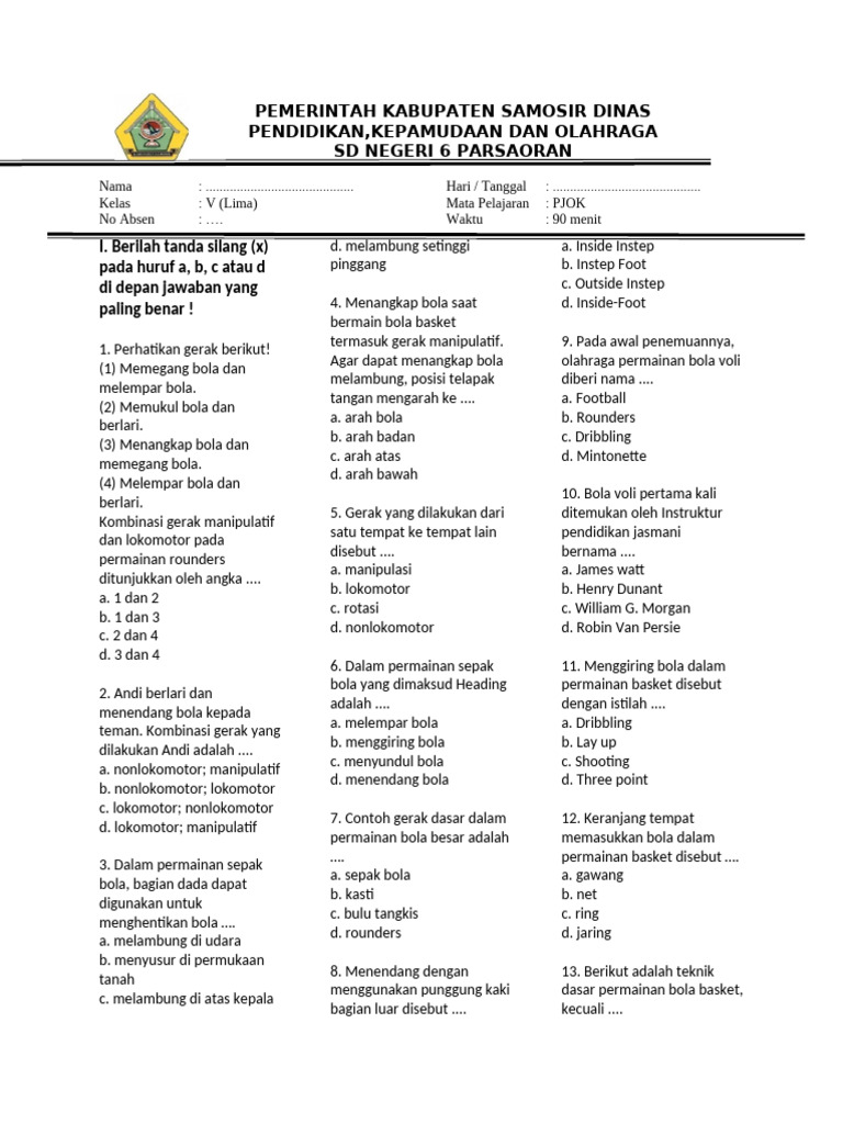 Uts Pjok KLS 5 | PDF