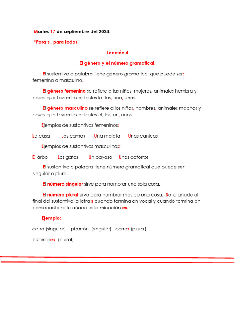 Leccion 4 Español | PDF