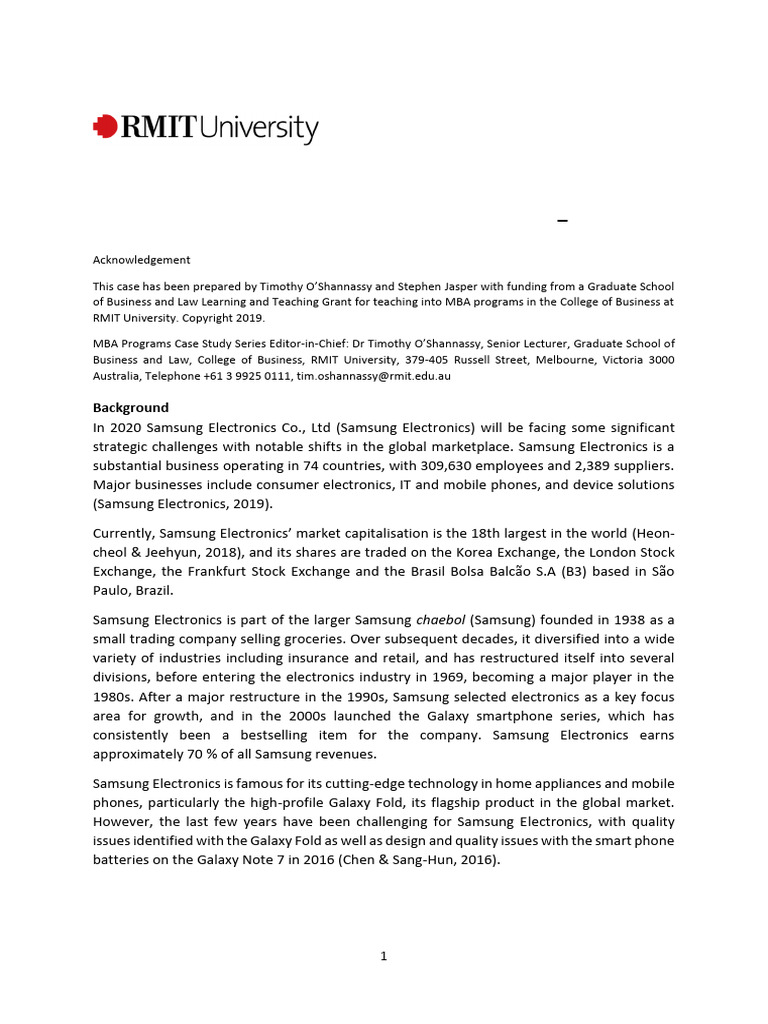 Samsung Case Study | PDF