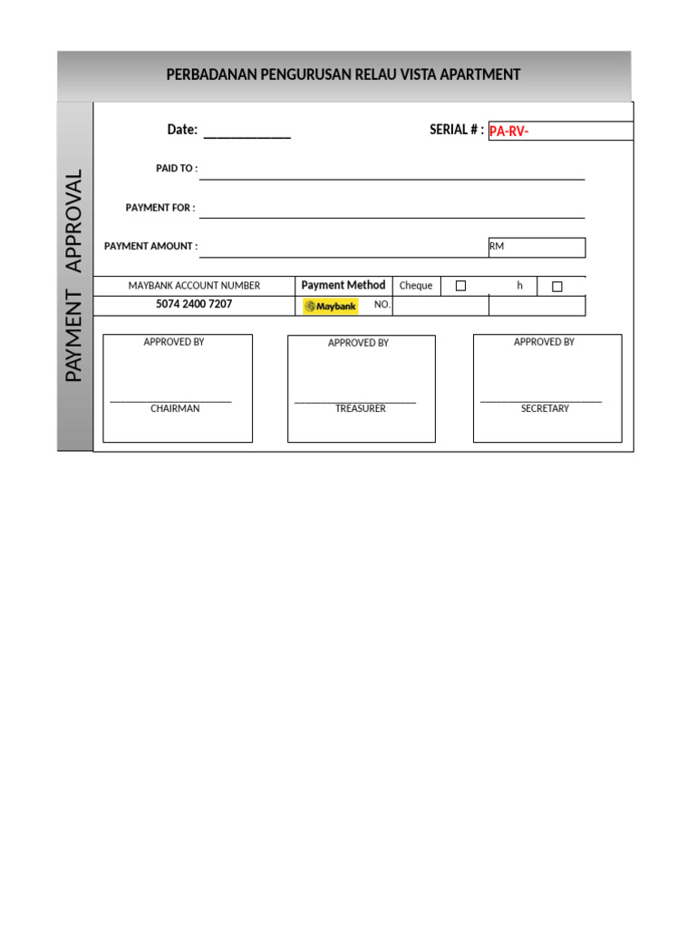 Standard Payment Approval Form | PDF