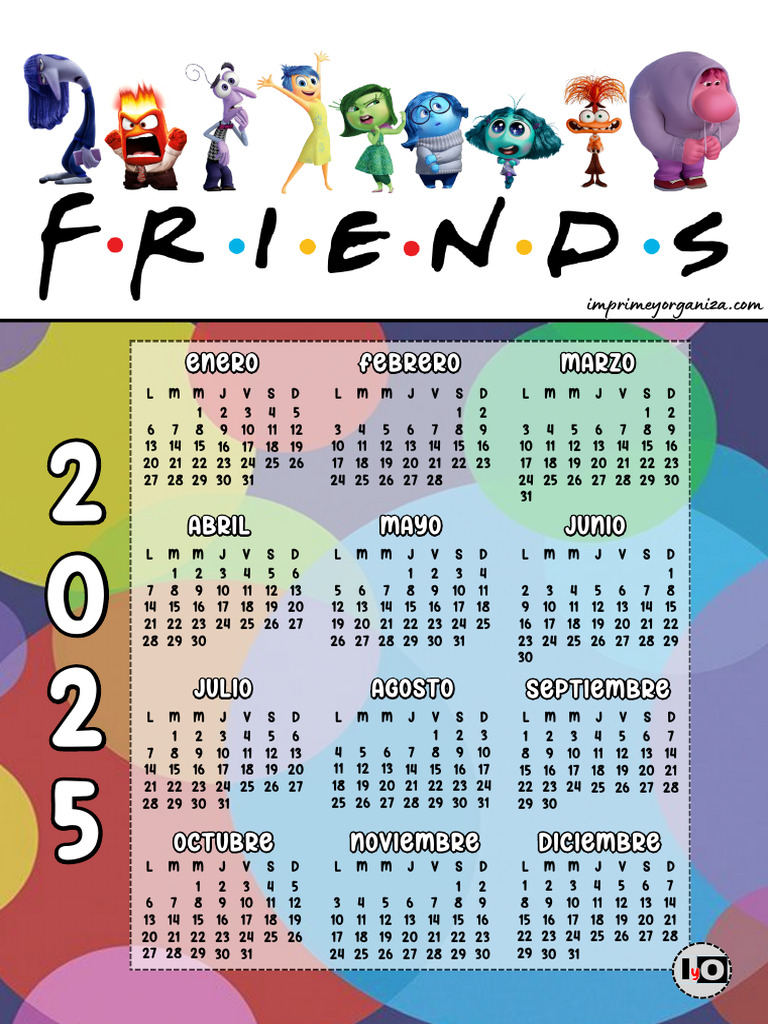 Calendario 2025 Inside Out-Friends | PDF