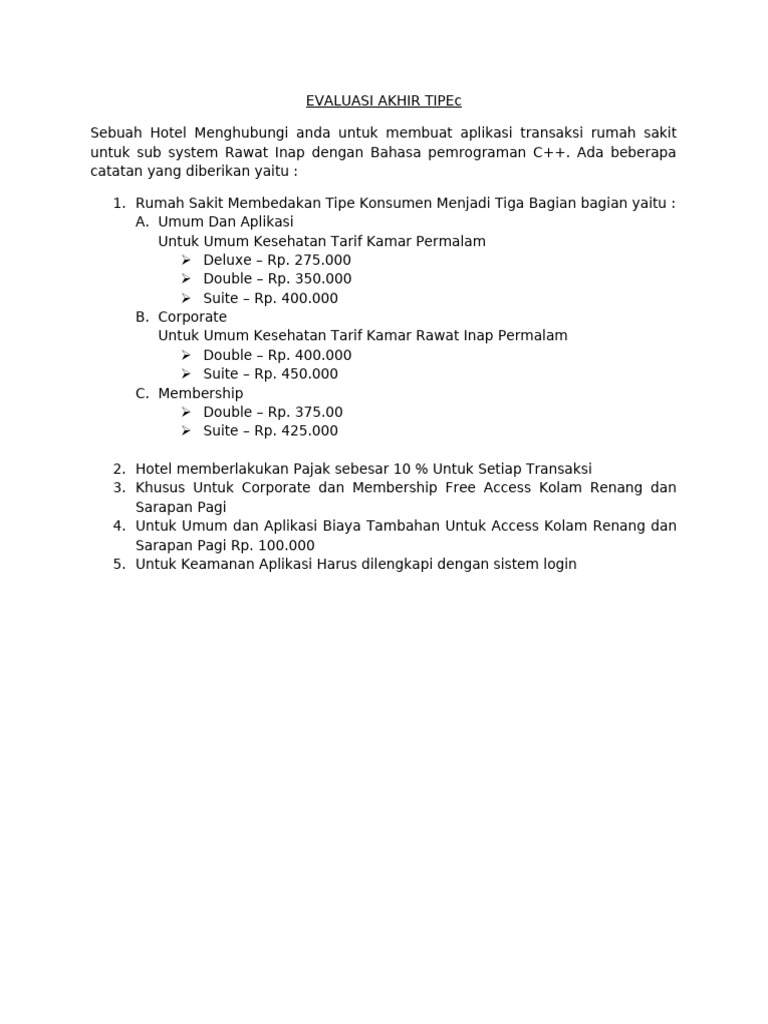 EVALUASI AKHIR TIPE C | PDF