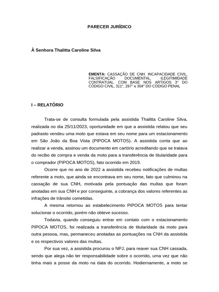 PARECER JURÍDICO (1) | PDF