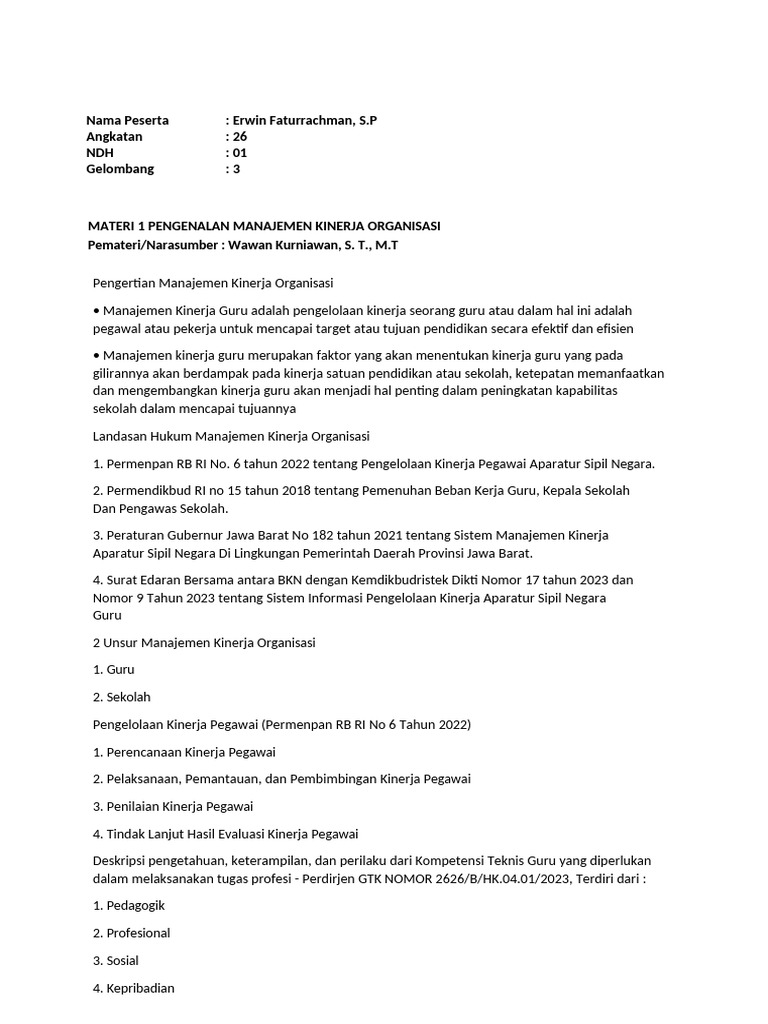 RESUME E-Learning MATERI 1-6 Erwin Faturrachman | PDF