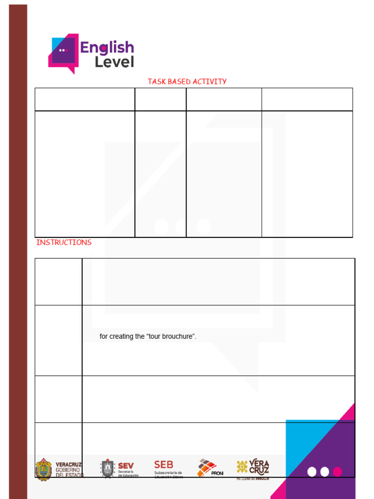Task Based Approach Activity (Teachers) | PDF