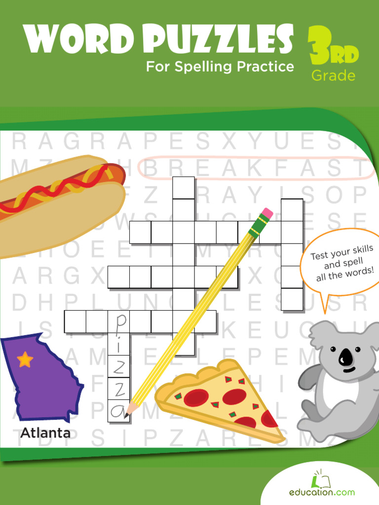 3rd - Word Puzzles Spelling Practice Workbook | PDF
