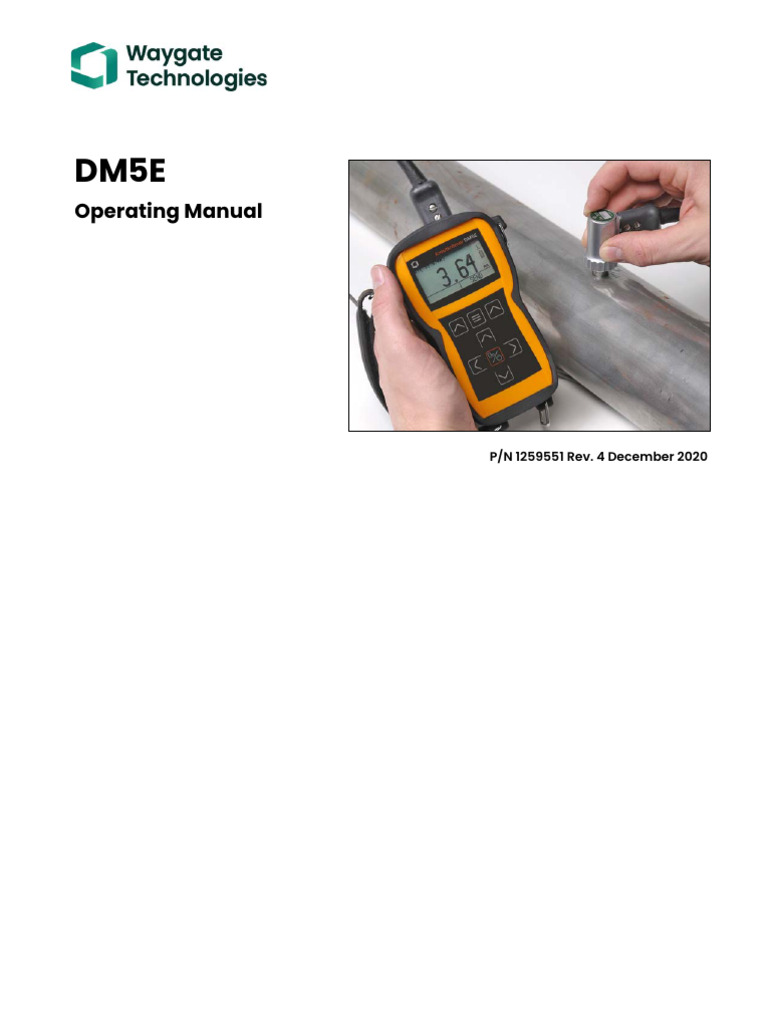 Krautkrämer DM5E Operating Manual - EN | PDF | Calibration | Ultrasound