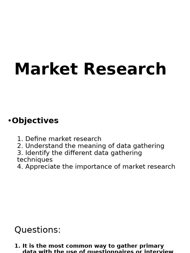 Market Research | PDF