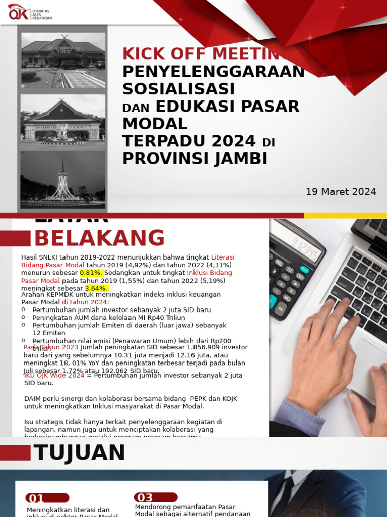 Bahan Rapat Kick Off Meeting SEPMT Jambi | PDF