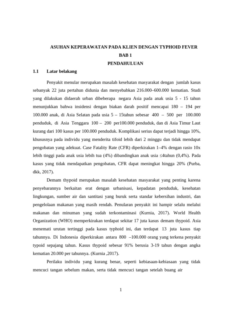 Askep Typhoid Fever | PDF