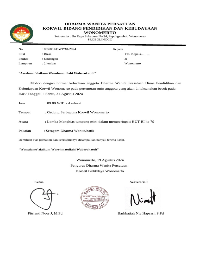 DWP Agustus 2024 | PDF