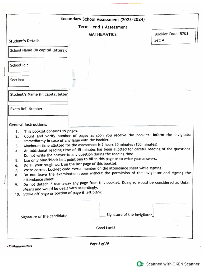 SOSE 9th Term-1 Mathematics | PDF