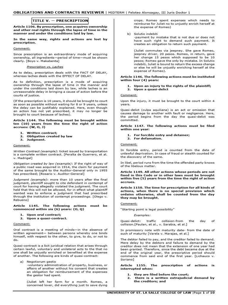 Oblicon Midterm Reviewer | PDF