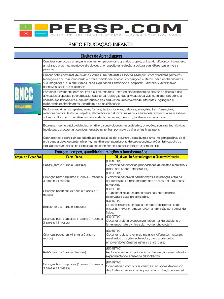 BNCC Educação Infantil | PDF