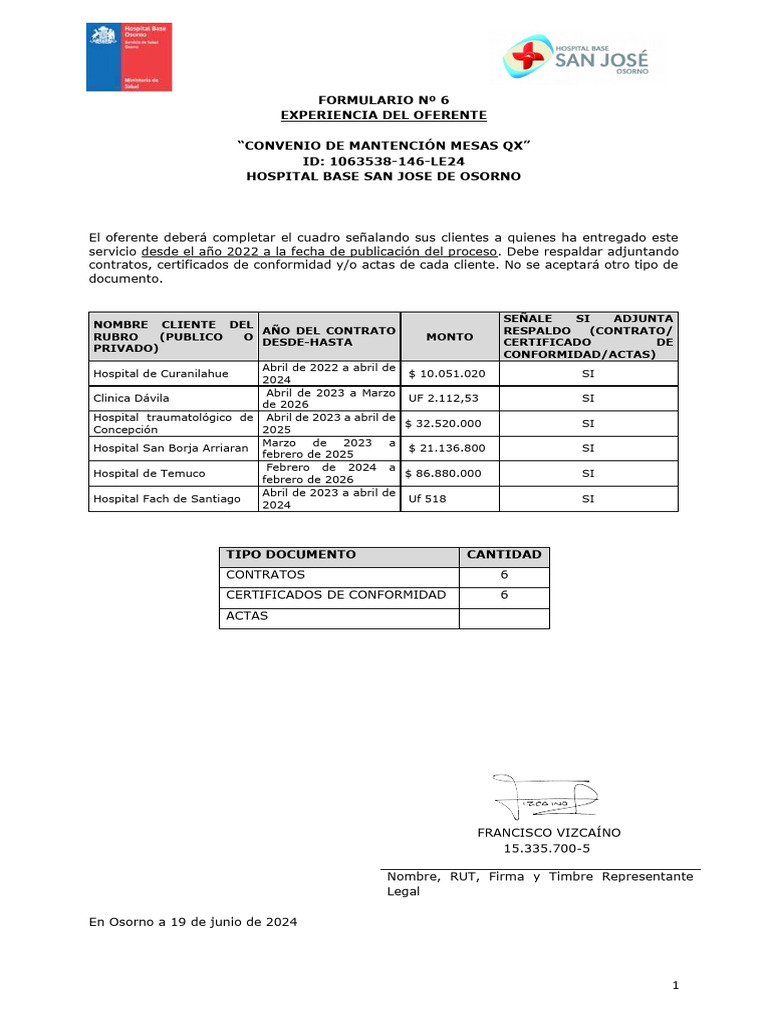 Formulario_N°6 (1) | PDF