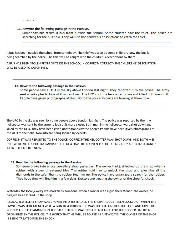 Homework Pasive Voice CORRECTION | PDF