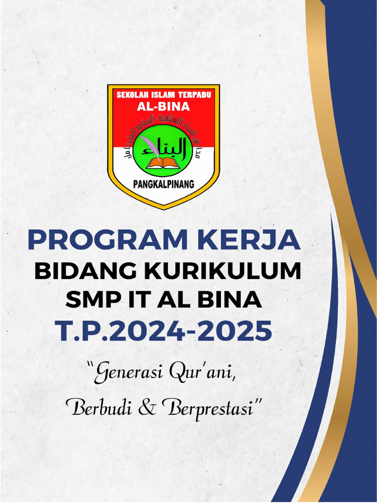 Program Kerja Bagian Kurikulum SMP It Al Bina 24-25 01-08-24 | PDF