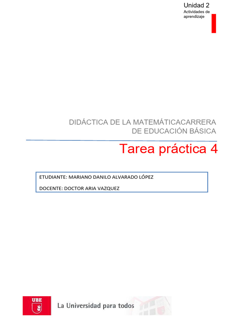Tarea Práctica 4 Didáctica de La Matemática | PDF