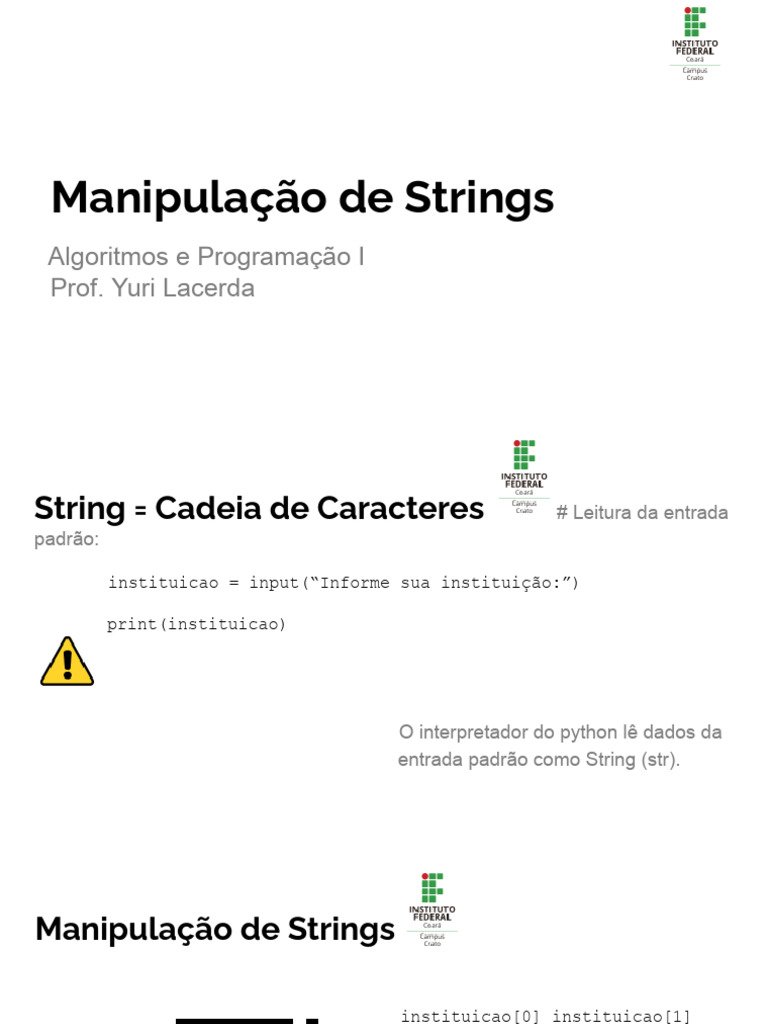 Manipulação de Strings em Python | PDF | String (Ciência da Computação ...