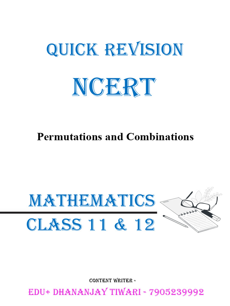 8.permutations and Combinations | PDF | Permutation | Teaching Methods & Materials