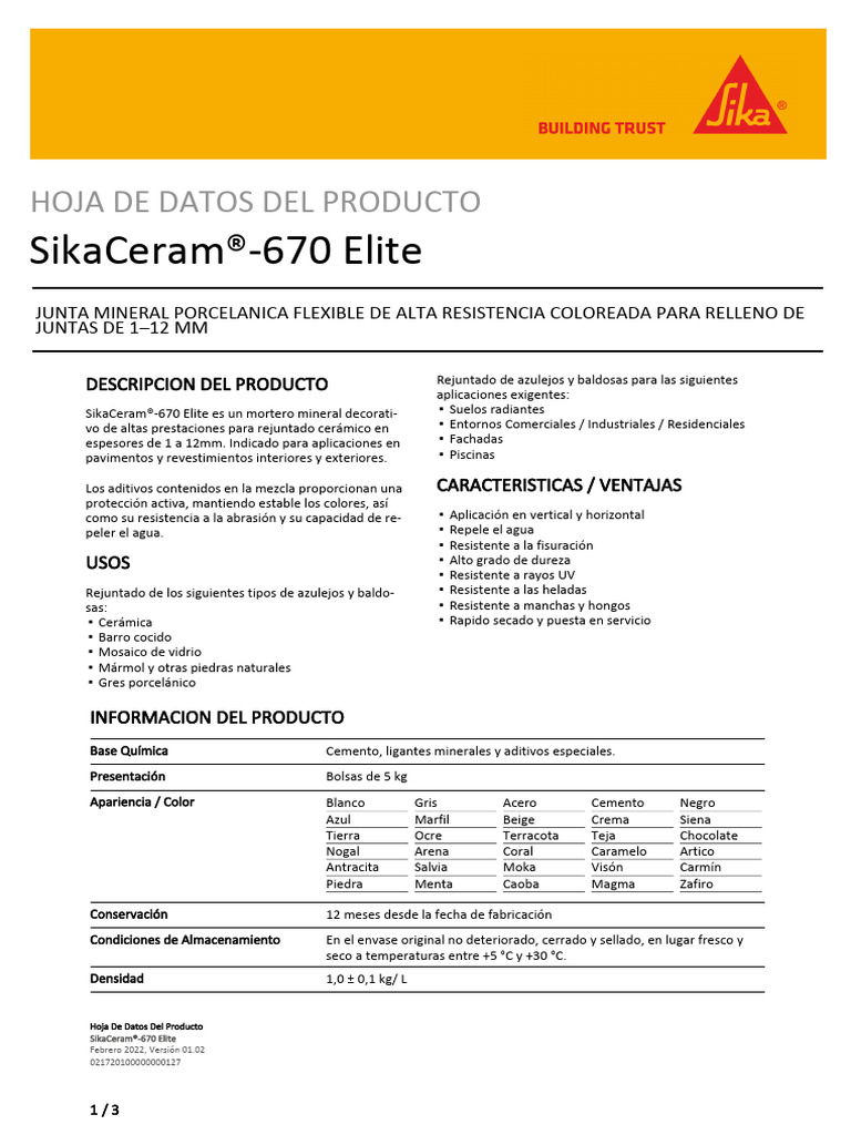 Sikaceram - 670 Elite | PDF