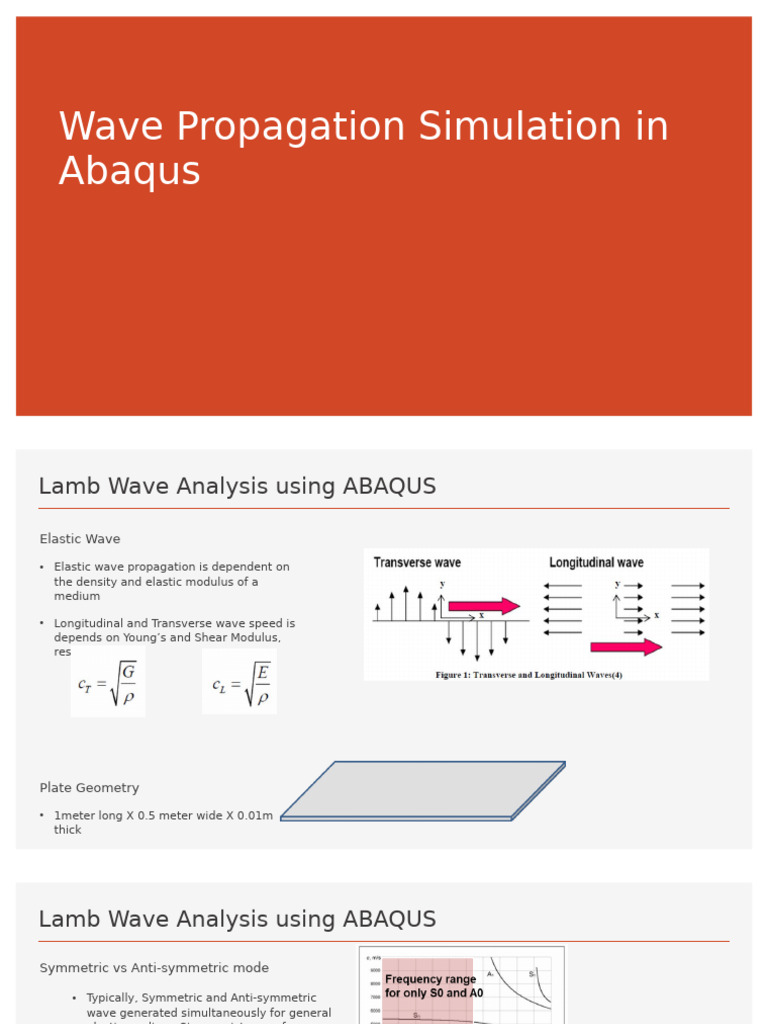 Wave Propagation Simulation in Abaqus PPT 123 | PDF