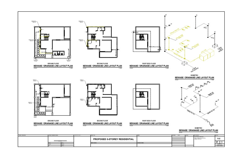 Residential Sewage Line Layout Plan | PDF | Sanitary Sewer | Water Supply