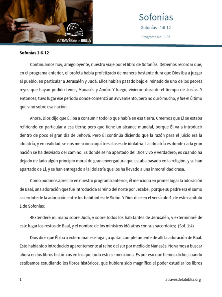 Sofonías 1,6-12 | PDF