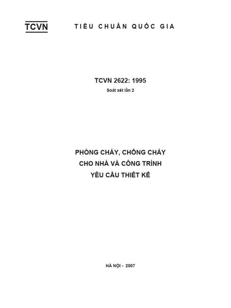 Tieu Chuan TCVN 2622 1995 Thiet Ke Phong Chong Chay Cho Nha Va Cong Trinh | PDF