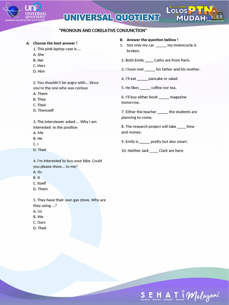 Pronoun X Correlative Conj | PDF