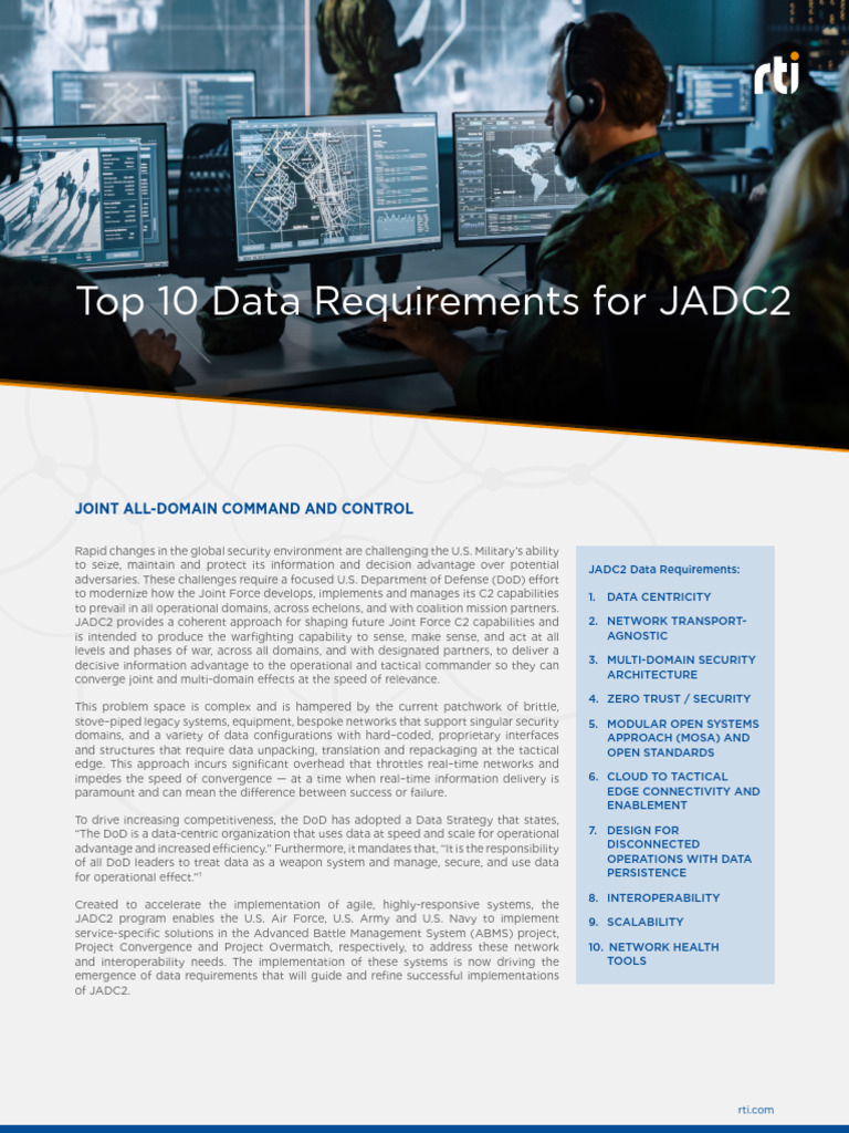 Top 10 Data Requirements For JADC2 | PDF | Computer Network | Interoperability