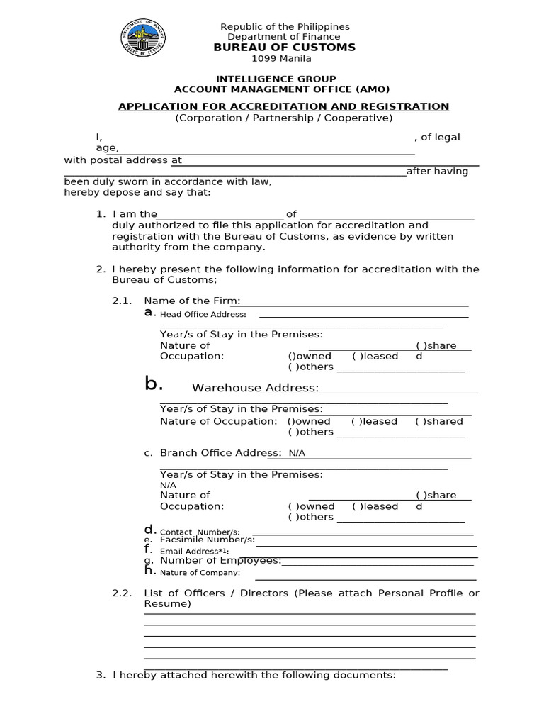 Amo Application Form Word | PDF