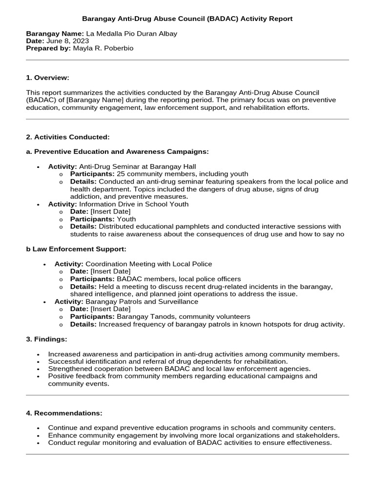 Badac Activity Report | PDF