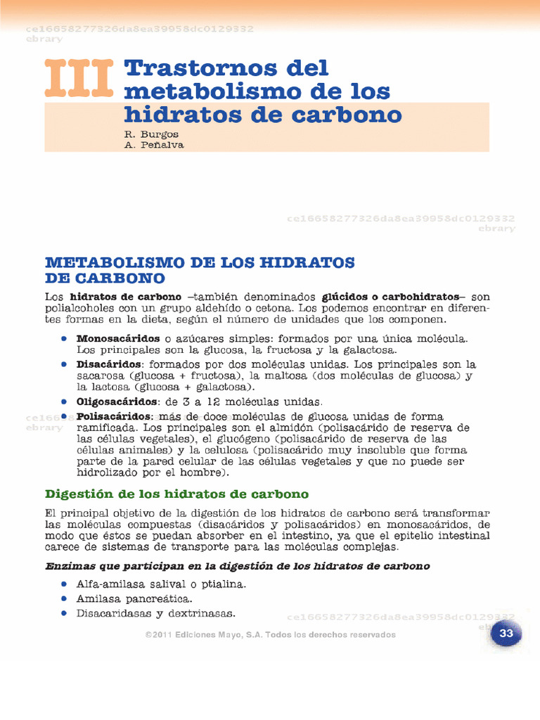 8fisiopatolog A Aplicada A La Nutrici N III Trastornos Del Metabolismo de Los Hidratos de ...