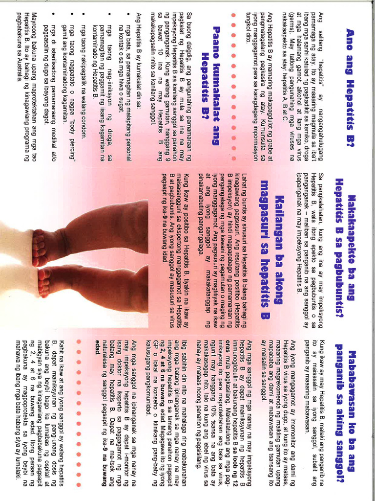 APPROVED Hep B and Pregnancy WS Tagalog | PDF