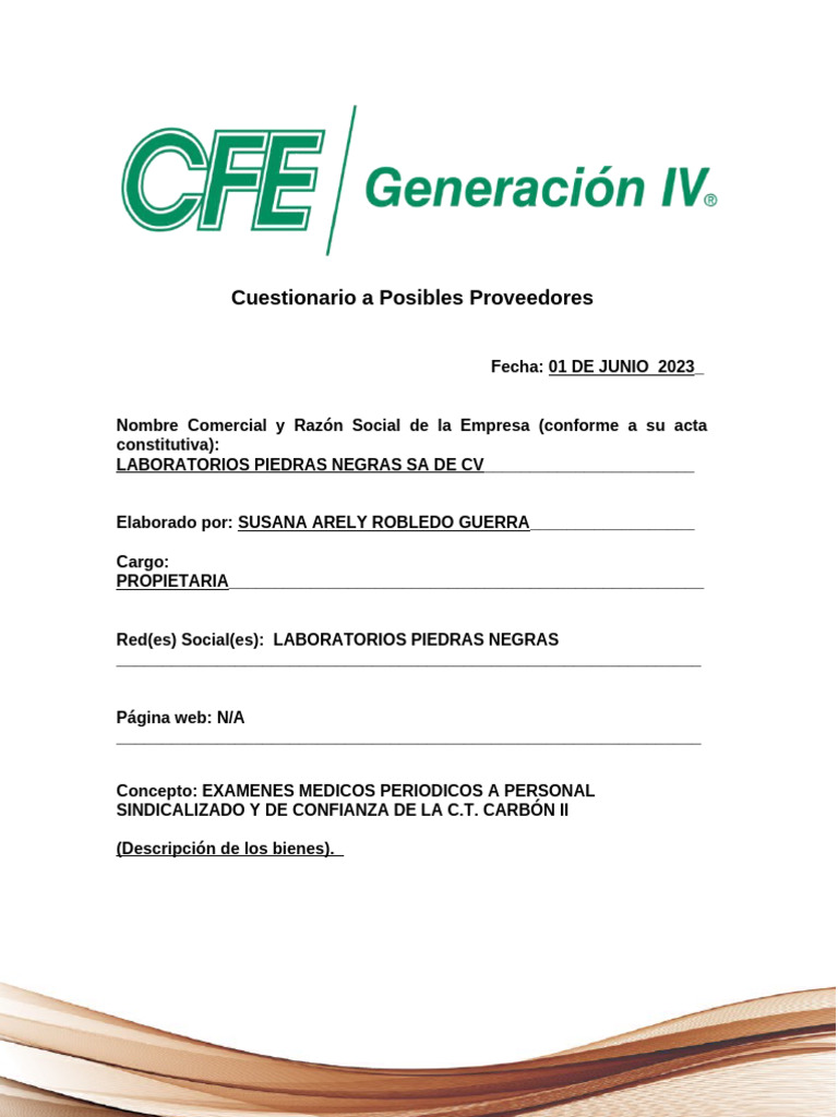 ANEXO Cuestionario de Evaluacion A Proveedores | PDF ANEXO Cuestionario de Evaluacion A Proveedores | PDF