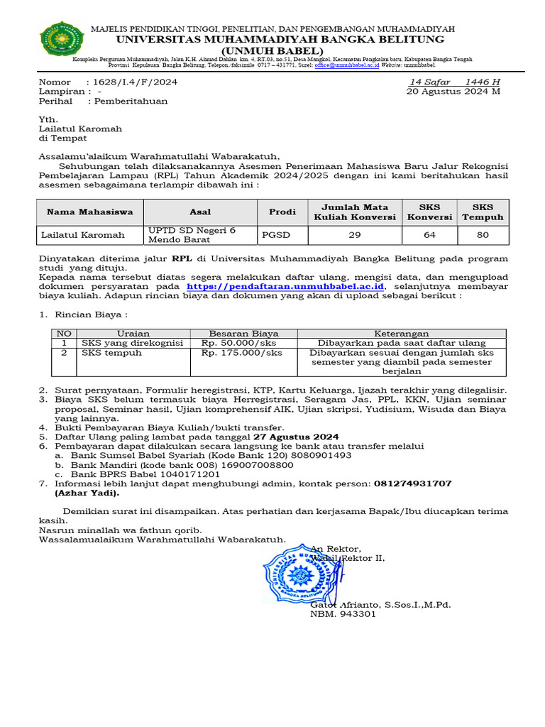 File Diterima Jalur RPL | PDF