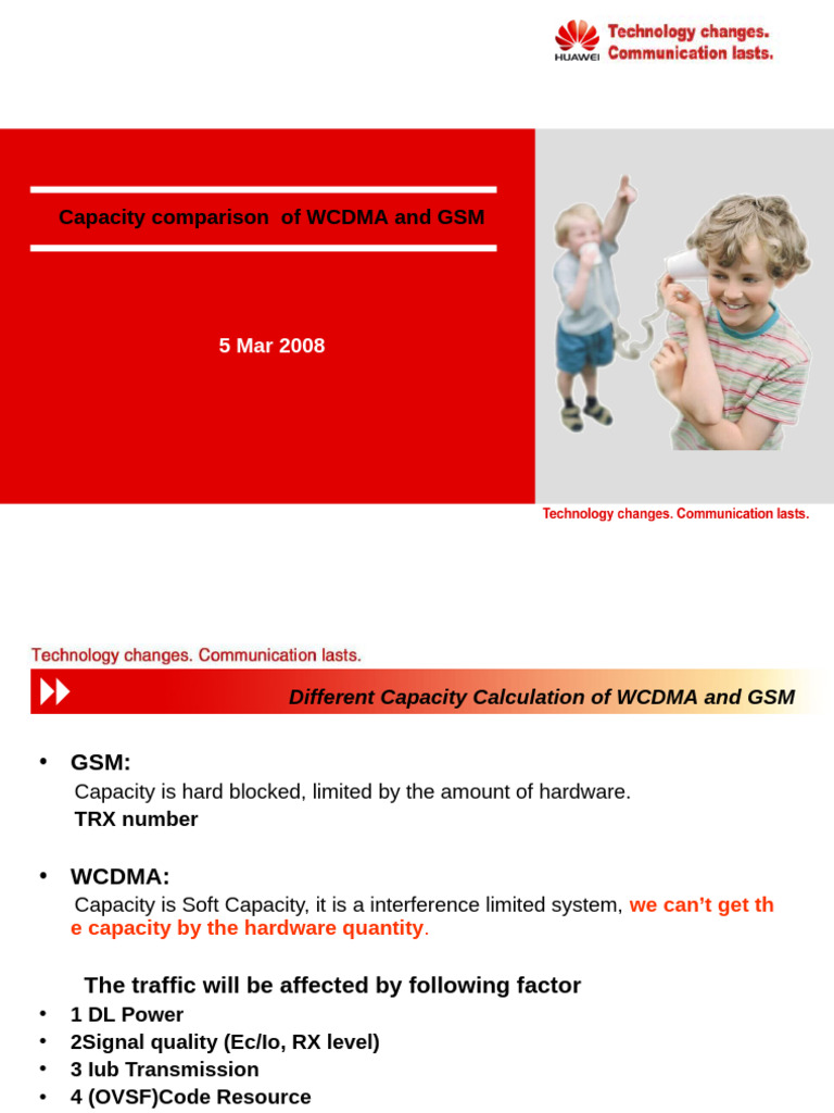 02 Capacity Comparison of WCDMA and GSM | PDF