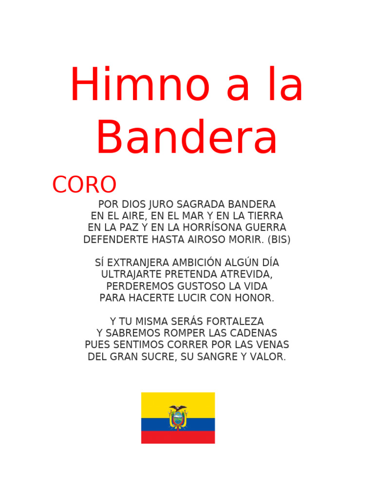 Himno A La Bandera | PDF