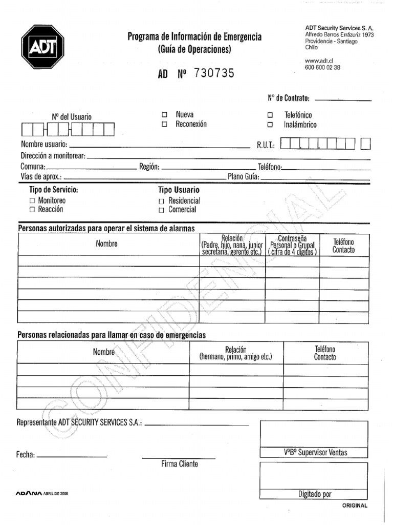 nomina de contactos adt | PDF