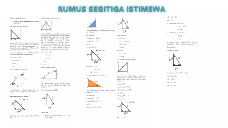 Rumus Segitiga Istimewa | PDF