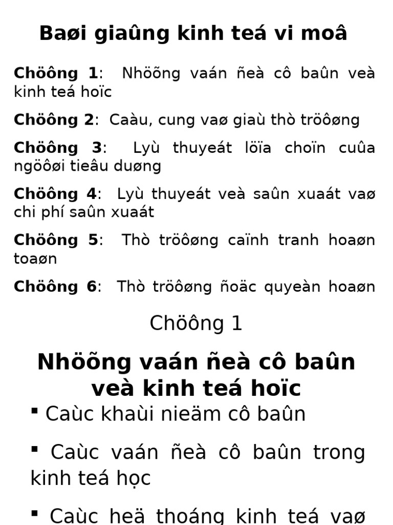Baigiang Kinhte Vimodanhchocaclopchinhquy | PDF