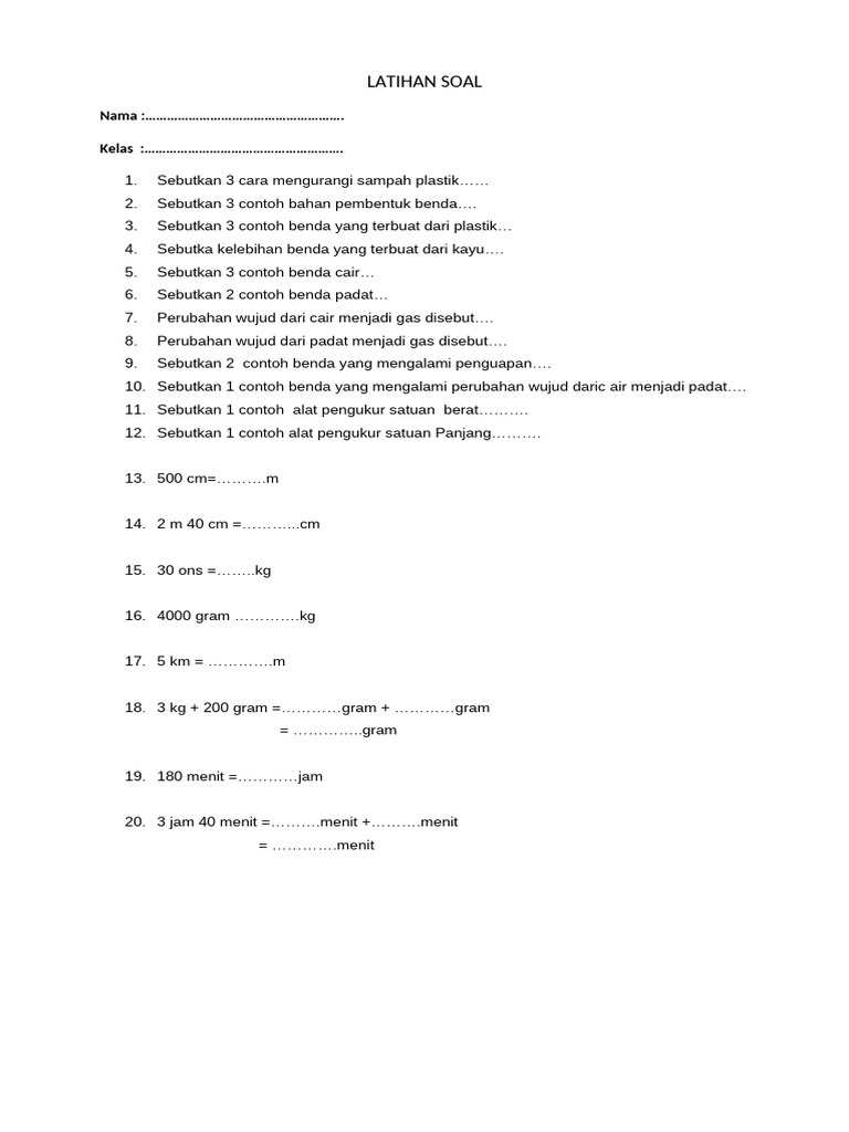 Latihan Soal t.3 | PDF