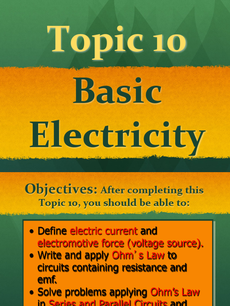 Topic 10 Basic Electricity | PDF